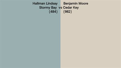 Hallman Lindsay Stormy Bay 484 Vs Benjamin Moore Cedar Key 982 Side