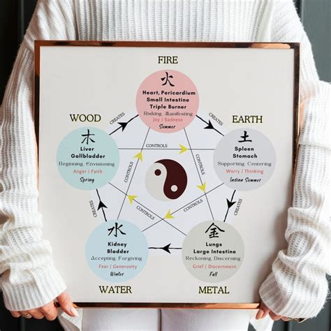 Chinese Medicine Five Elements Poster Etsy