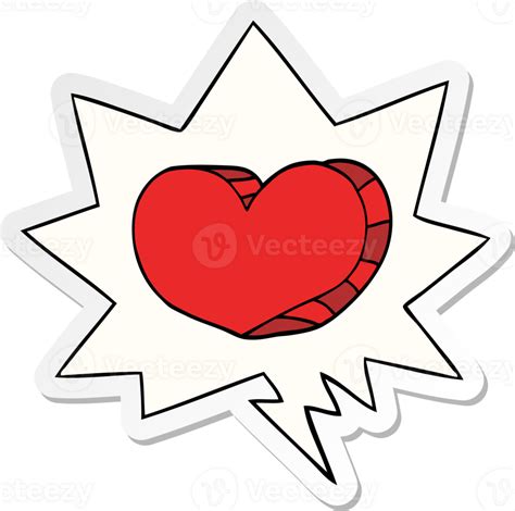 Dibujos Animados Amor Corazón Con Habla Burbuja Pegatina 45018358 Png