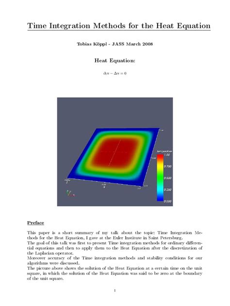 Time Integration Methods For Heat Transfer Download Free Pdf
