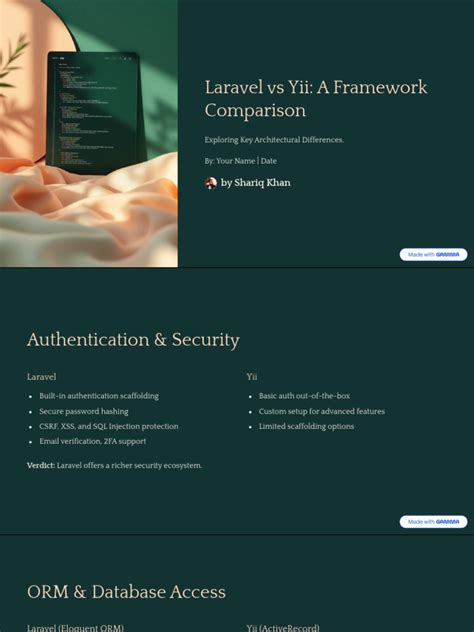Laravel Vs Yii A Framework Comparison Pdf Information Technology Management Computing