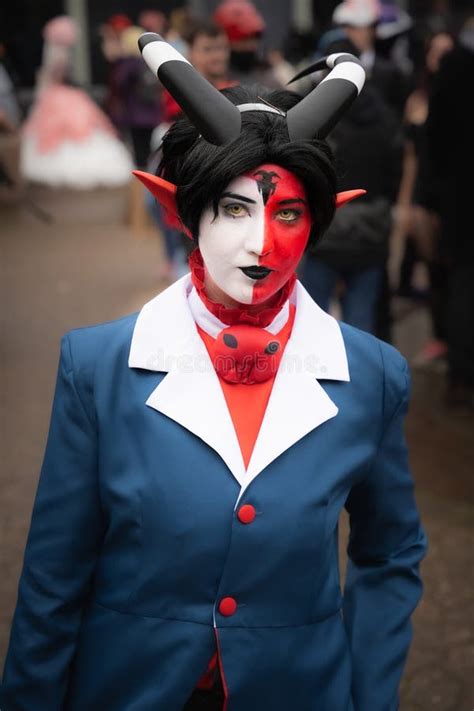 Portrait Of Female Cosplayer Dressed As An Anime Character From Hazbin