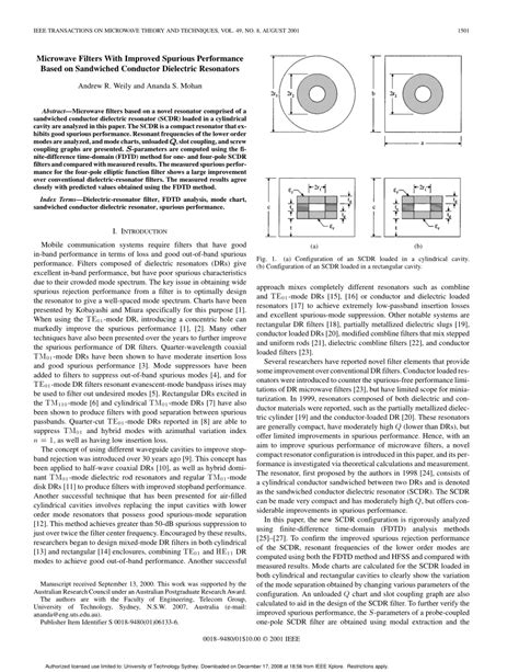 Pdf Microwave Filters With Improved Spurious Performance Based On Sandwiched Conductor
