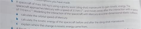 Solved A Spacecraft Of Macs Spacecraft Approach 500 Kg Is