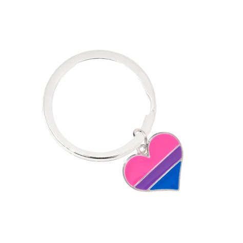 Cheap Heart Shaped Bisexual Key Chains In Bulk Bulk Lgbtq Jewelry We
