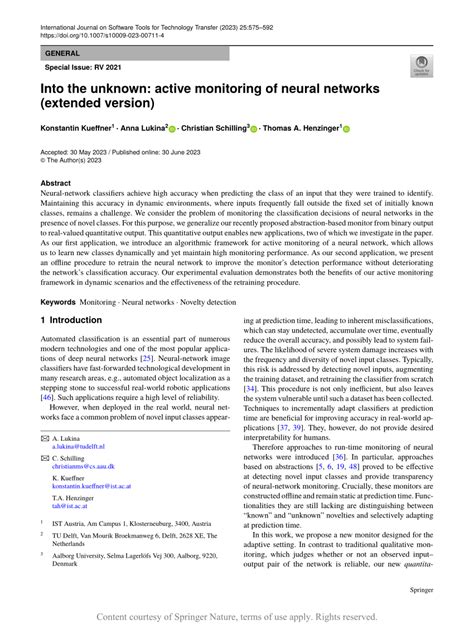 Pdf Into The Unknown Active Monitoring Of Neural Networks Extended Version