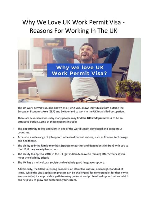 Ppt Why We Love Uk Work Permit Visa Reasons For Working In The Uk