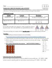 Understanding Parallel Circuits In Physics Lab Activities Course Hero