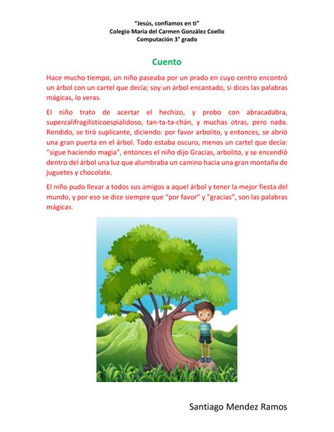 Cuento Infantil El Árbol Encantado y las Palabras Mágicas