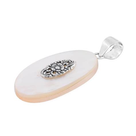 Buy Mother Of Pearl Oval Shape Pendant In Sterling Silver At Shoplc