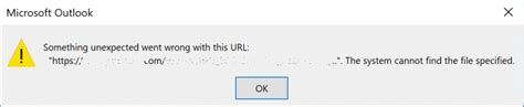 Something Unexpected Went Wrong With This Url When Clicking Hyperlink