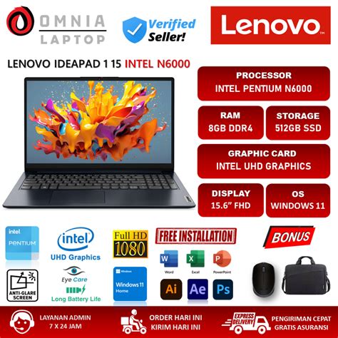 Jual Lenovo Ideapad Slim 1 15 Intel Pentium N6000 Ram 8gb 512gb Ssd Fhd
