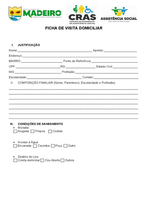 Ficha De Visita Domiciliar Pdf