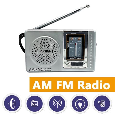 휴대용라디오 Am Fm 미니 라디오 배터리 작동 휴대용 포켓 Am Fm 트랜지스터 연장자용 티몬