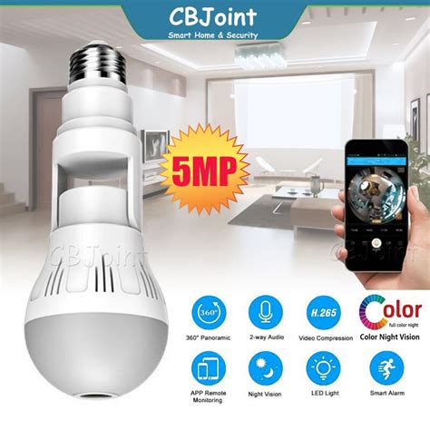 Cbjoint Cctv Camera Wifi Connect To Cellphone E27 Led Light Bulb Camera