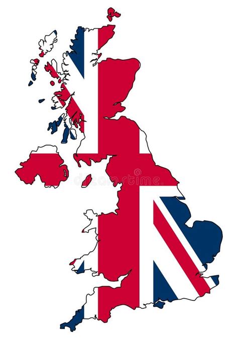 Britse Kaart Met Vlag Vector Illustratie Illustration Of Kruis