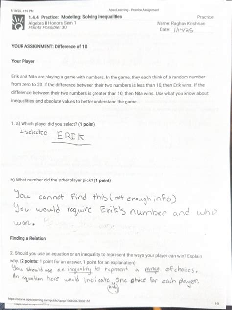 1 4 4 Practice Modeling Solving Inequalities Pdf