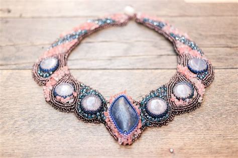 Summer Breeze Handmade Jewelry Bead Embroided Natural Stones Woman T Wedding Mom Birthday