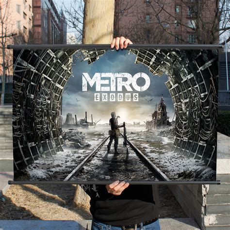 地铁离去周边游戏收藏挂画地铁逃离布制铝合金画轴海报宿舍装饰虎窝淘