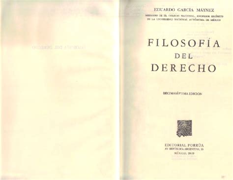 Pdf Filosofía Del Derecho Eduardo García Máynez