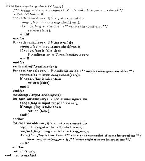 The Input Register Allocation And Checking Algorithm Download