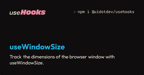 Usewindowsize React Hook Usehooks