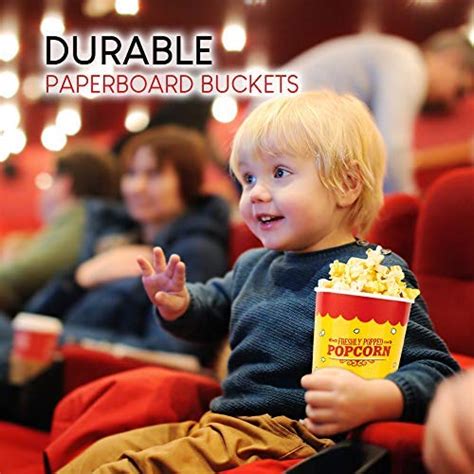 32 Oz Popcorn Buckets Disposable Popcorn Containers 25 Count Large Cups Cardboard Bucket