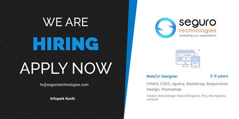 Seguro Technologies On Linkedin Uidevelopers Hiring