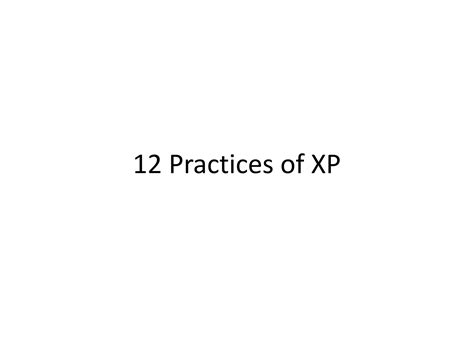 The Extreme Programming XP Model PPTX