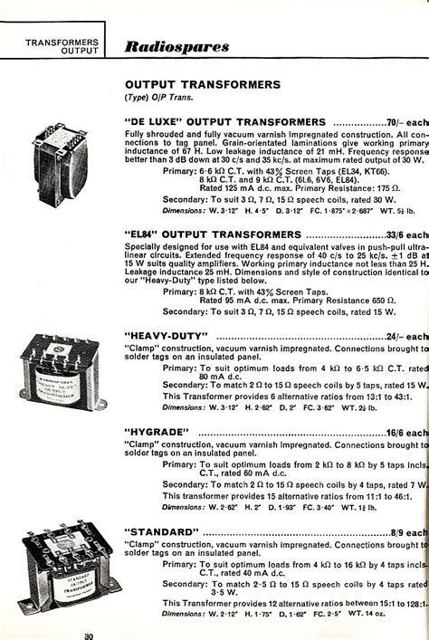 Radiospares Rs De Luxe Output Transformer