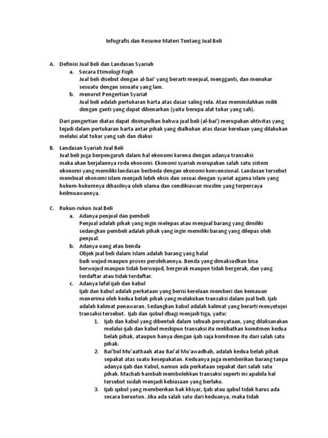 Tugas Infografis Dan Resume Materi Jual Beli Arya Gymnastiar M Pdf