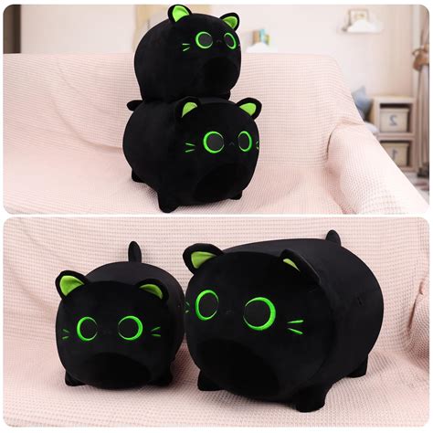 Thinkstar Black Cat Stuffed Animal 16 Black Cat Plush Toy Black Cat
