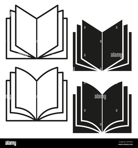 Open Book Icons Set Vector Reading Symbols Knowledge And Education