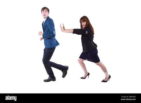 Woman Pushing Man Away Cut Out Stock Images And Pictures Alamy