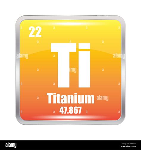 Titanium Icon Ti Chemical Element Atomic Number 22 Mass 47 867