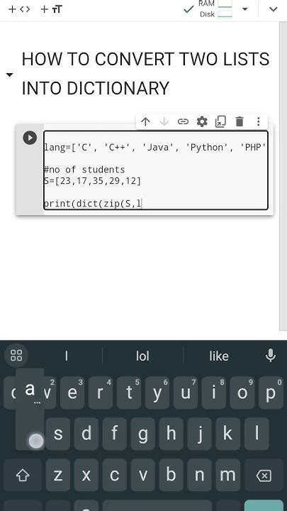 How To Convert Two Lists Into Dictionary In Python Programming Python