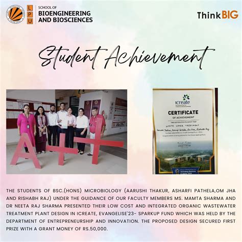 Lpu School Of Bioengineering And Biosciences On Linkedin Thinkbig