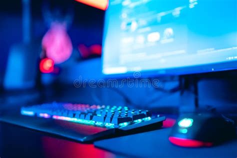 Blurred Background Of An Esports Event Main Stage Venue Big Screen