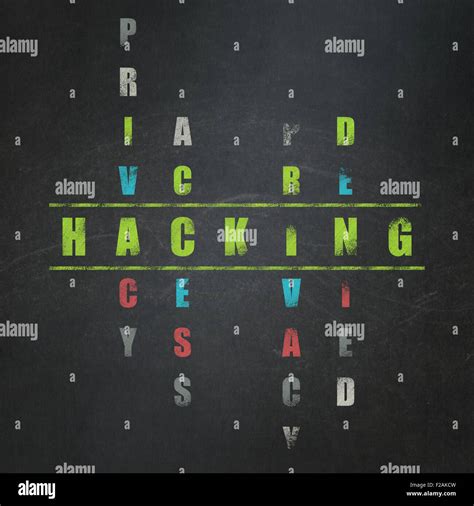 Security Concept Word Hacking In Solving Crossword Puzzle Stock Photo
