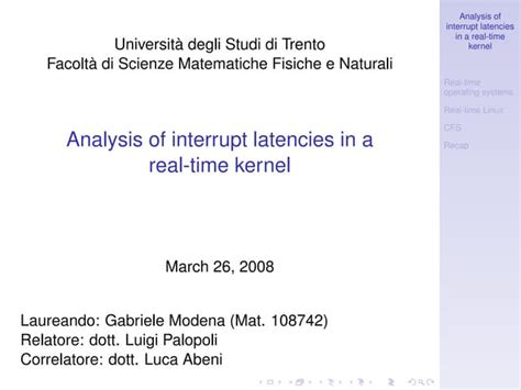 analysis of interrupt latencies in a real time kernel pdf