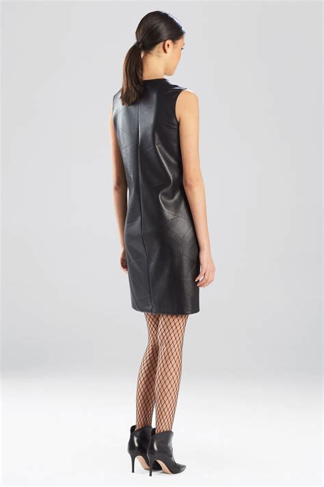 Buy Prism Faux Leather V Neck Dress Online Natori