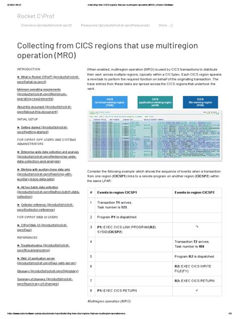 Collecting From Cics Regions That Use Multiregion Operation Mro