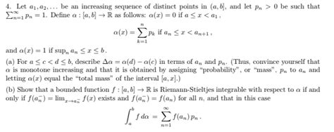 Solved 4 Let Aia2 Be An Increasing Sequence Of Distinct