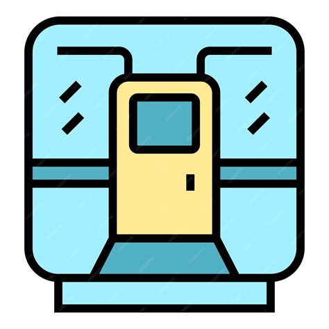 지하철 열차 문 아이콘 흰색 배경 색상 플랫에 격리된 웹 디자인을 위한 개요 지하철 열차 문 벡터 아이콘 프리미엄 벡터