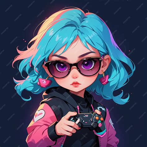Premium Photo Chibi Art Of This Woman In Sunglasses Holding A Gaming