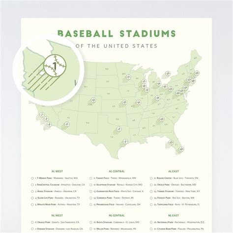 Minimalist Baseball Stadium Map Mlb Stadium Tracker Baseball Stadium