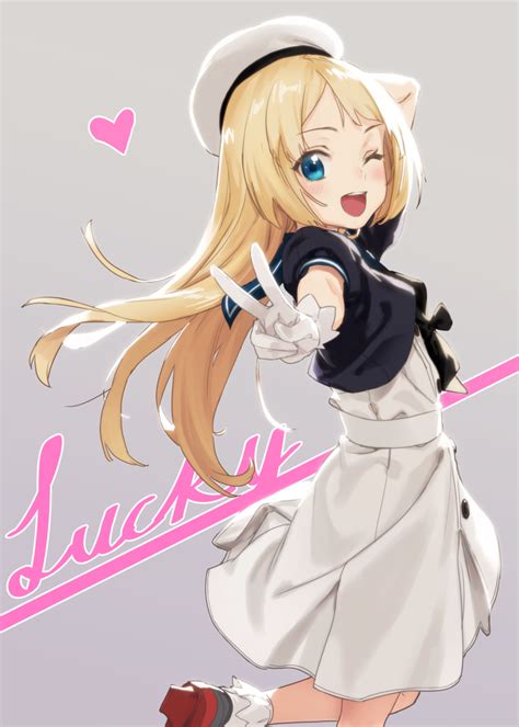 Safebooru 1girl Blonde Hair Blue Eyes Blue Sailor Collar Blush Dress