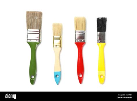 Different Paint Brushes Isolated On White Background Stock Photo Alamy