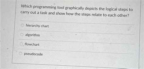 Solved Which Programming Tool Graphically Depicts The