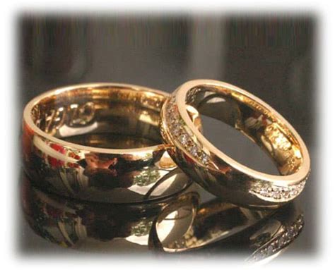 Yellow Gold Wedding Bands Ft375 With 30 Diamonds And Engraving